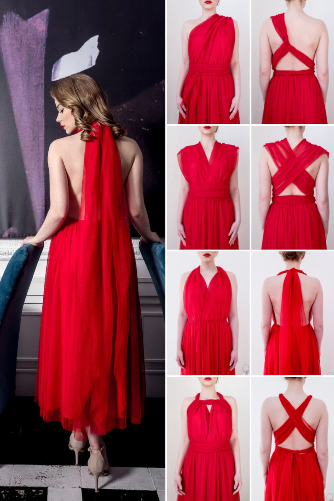 Infinity Dress With a Slit Maxi Tulle Dress Length. Multi-way - Etsy