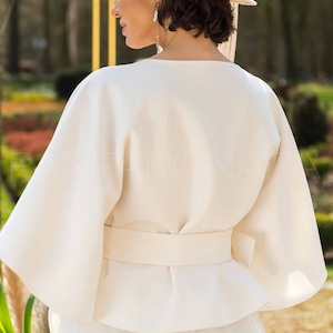 Wedding Poncho With Belt, Bridal Poncho Ivory, Wedding Cover Up, Bridal ...