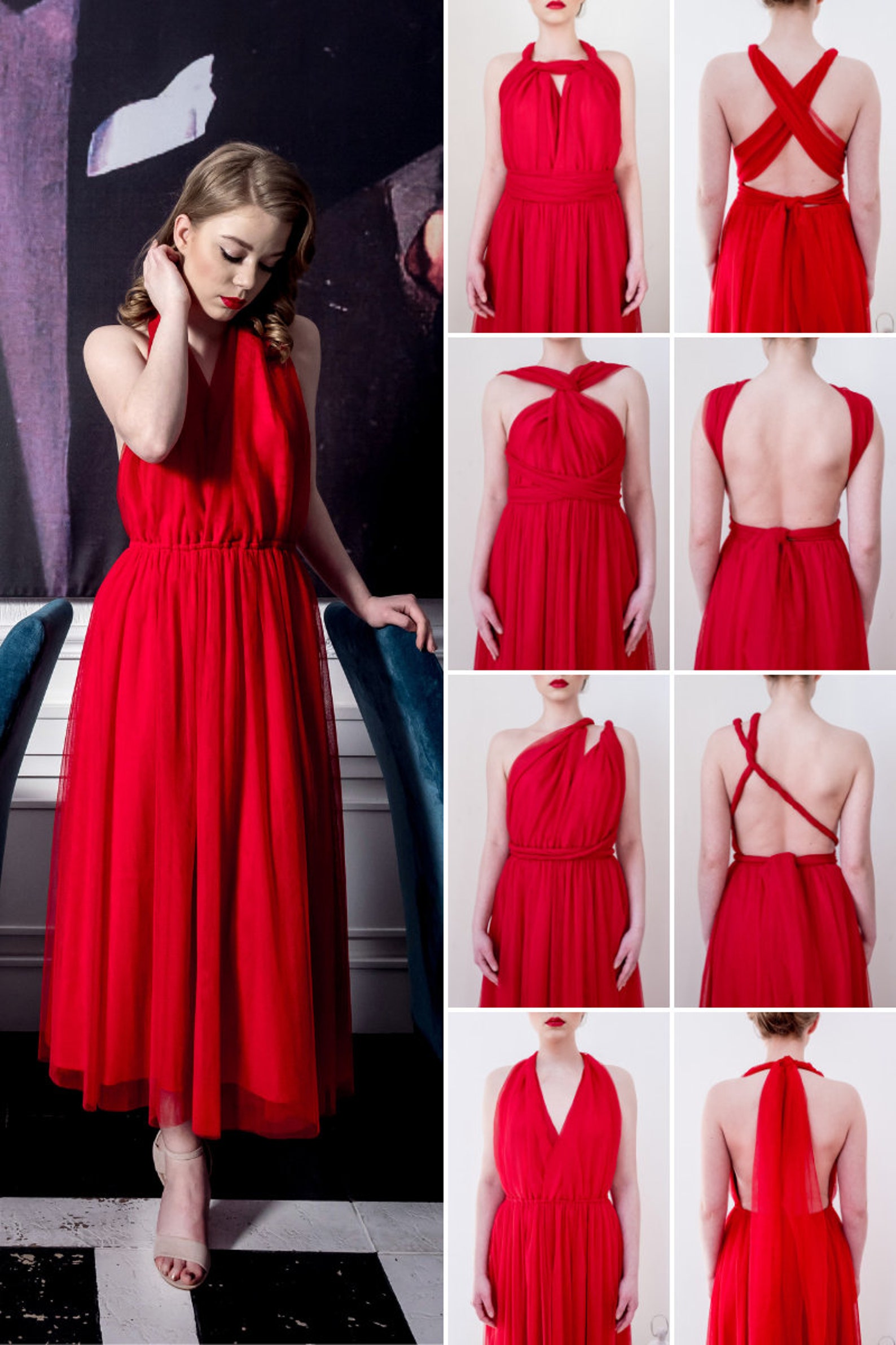 Luxury Tulle Infinity Dress Midi Length. Multi-way - Etsy