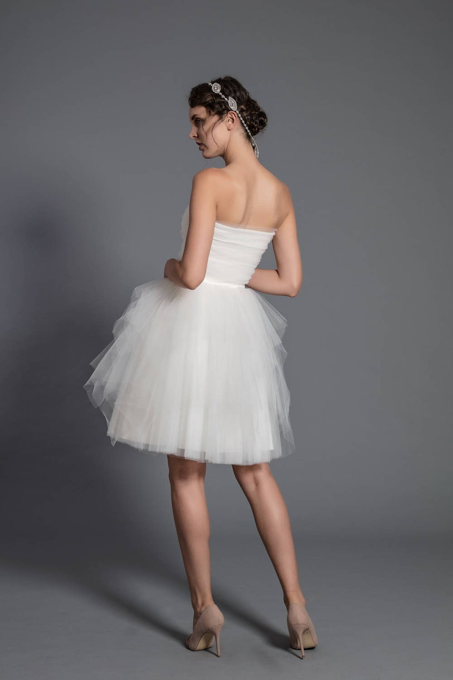 Multi-layered Tulle Skirt Ecru Wedding Tulle Skirt Puffy - Etsy