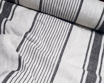 Striped Linen Fabric - Etsy