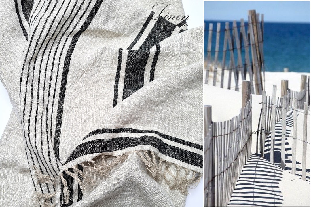Linen Beach Blanket Towel Coastal Towel Linen Blanket Linen - Etsy