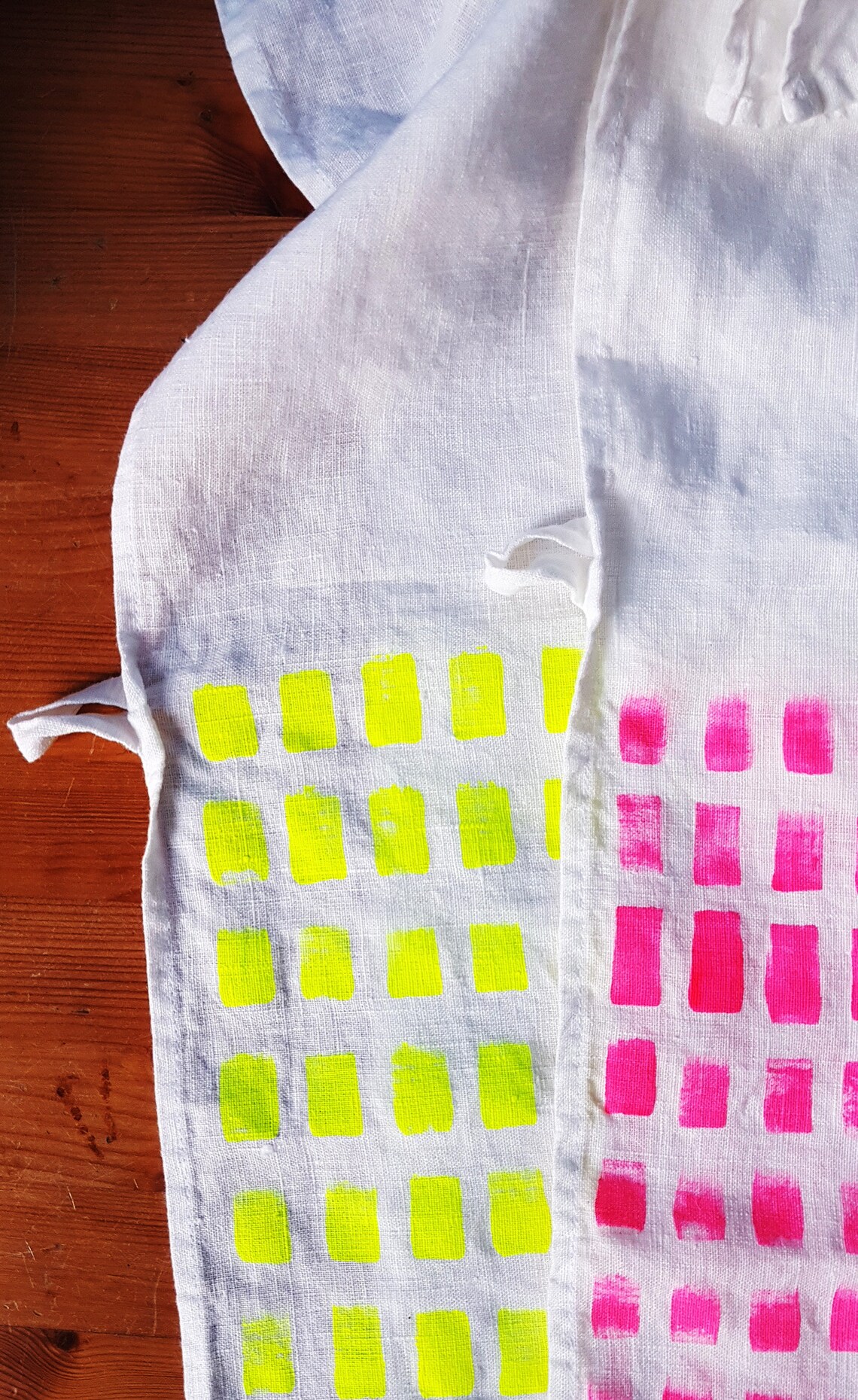 Linen Tea Towels. White Dish Towel . Green Neon Yellow Neon | Etsy