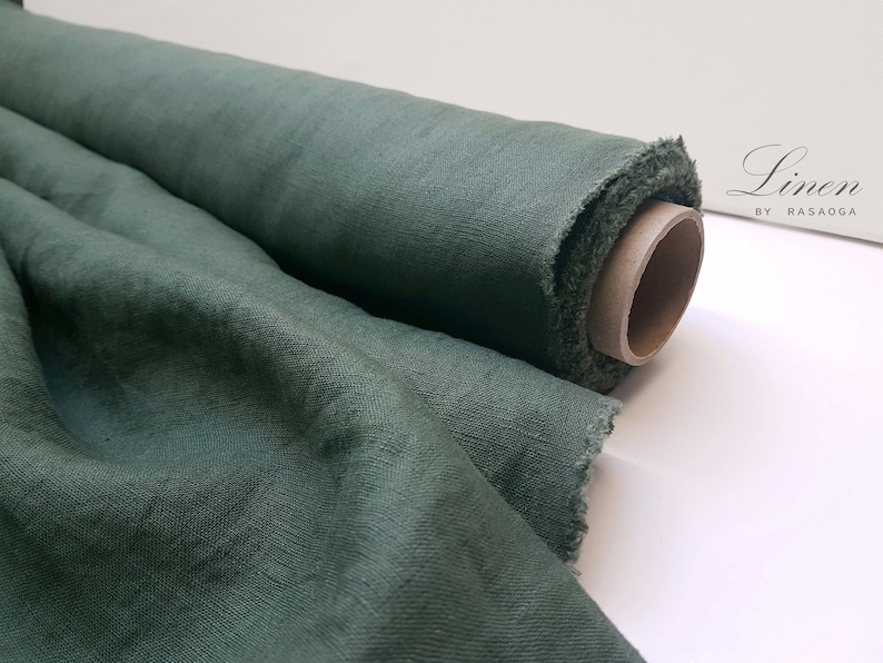 Soft Green Linen Fabric: Natural Fiber Home & Dress Textile - Etsy