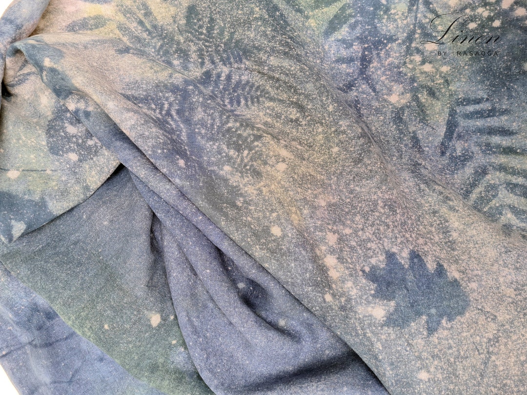Dyed Linen Fabric . Handmade Fabric . Artisan Floral Linen - Etsy