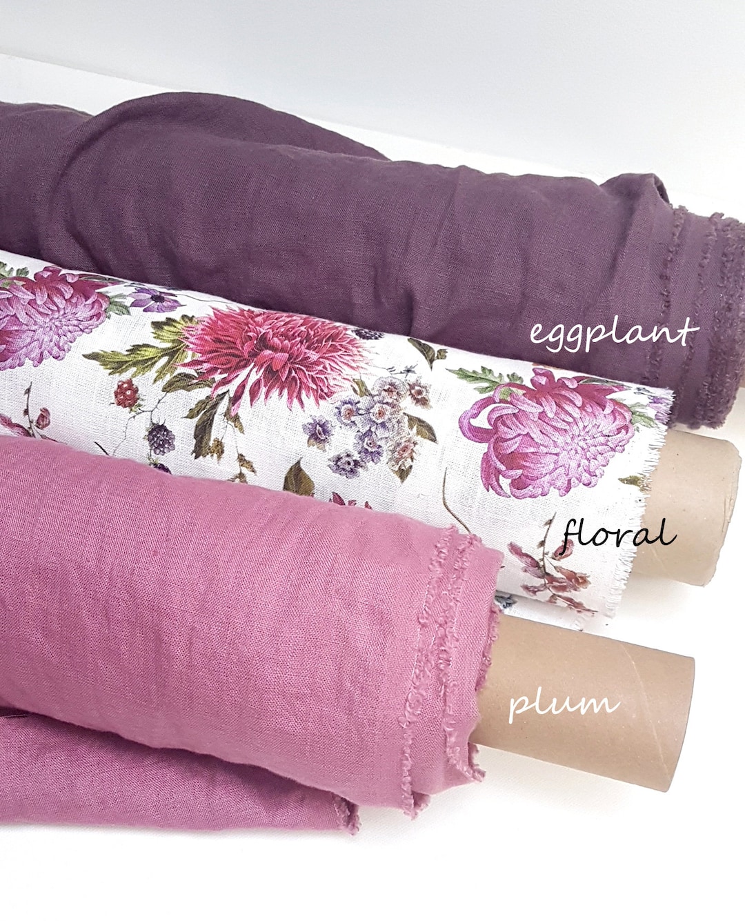 Floral Linen Fabric. Linen Fabric by the Yard / Apparel Linen Fabric ...