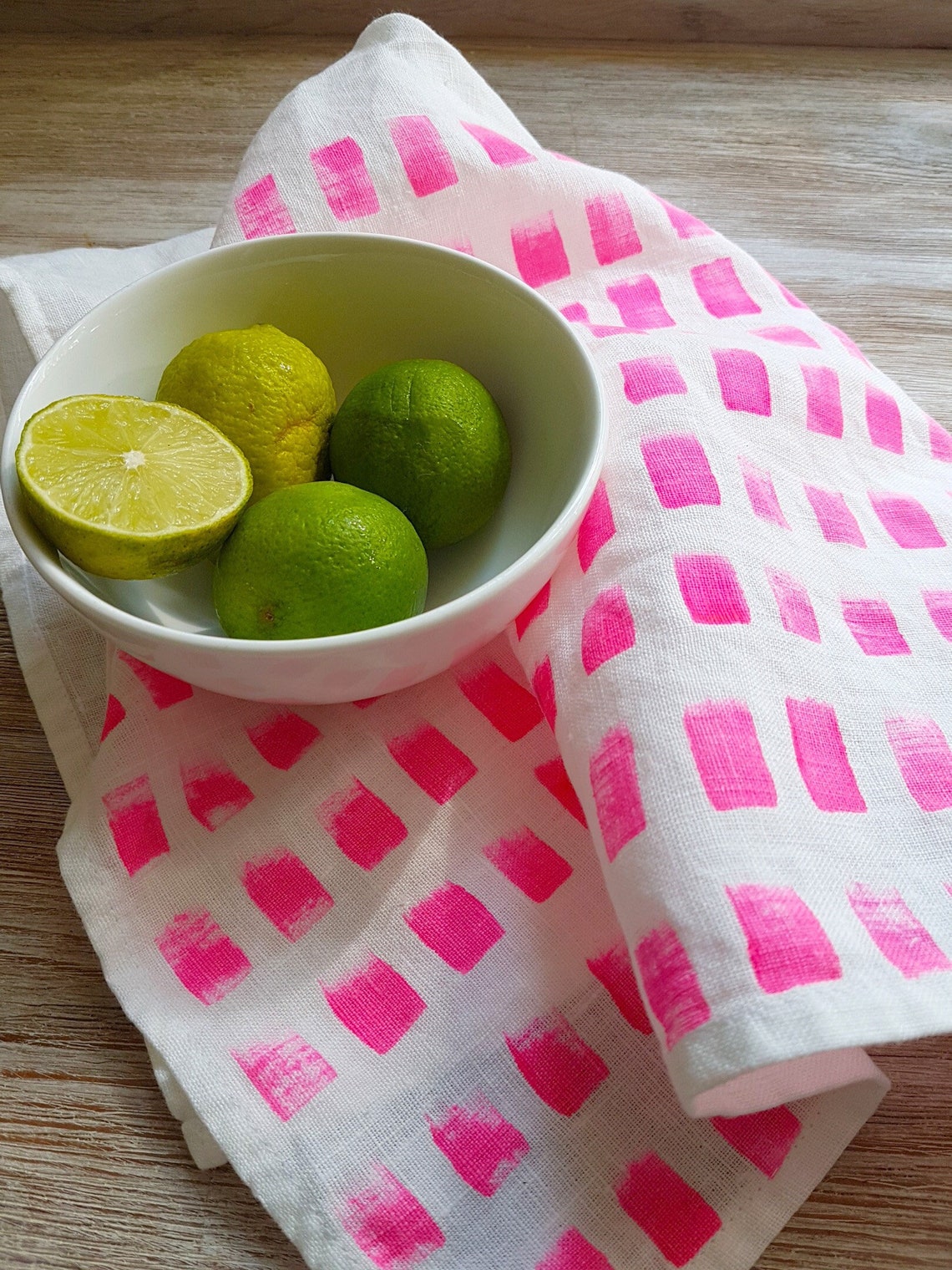 Linen Tea Towels. White Dish Towel . Green Neon Yellow Neon | Etsy