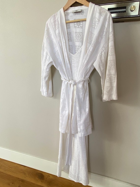 Vintage Valentino Intimo Off White Wedding Floral Nig… - Gem