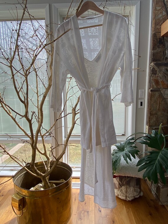 Vintage Valentino Intimo Off White Wedding Floral Nig… - Gem