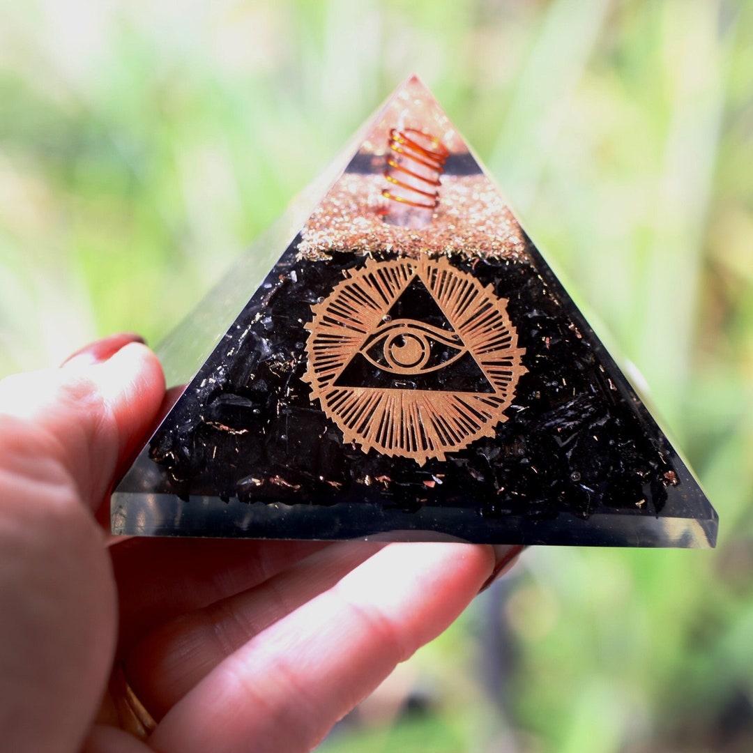 Elite Shungite Orgone Pyramid Eye of God 3in XL 75mm EMF and 5G ...