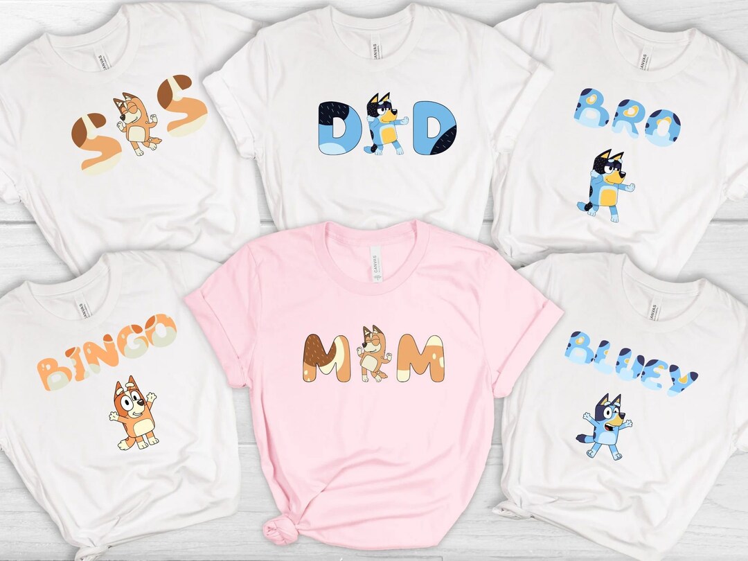 Bluey Family Shirt, Bluey Brother Shirt, Bluey Cartoon Shirt, Bluey ...