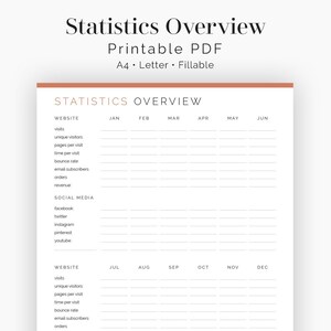 Annual Statistics Overview - Fillable - Printable PDF - Business ...