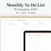 Monthly to Do List V3 - Fillable - Printable PDF - Task Management ...