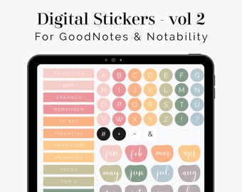 Digital Stickers for Goodnotes Planners Vol 2 1580 | Etsy