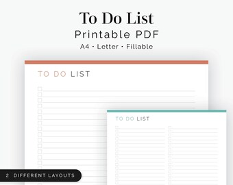Daily to Do List, Today's To-do List, Daily to Do List, Fillable ...