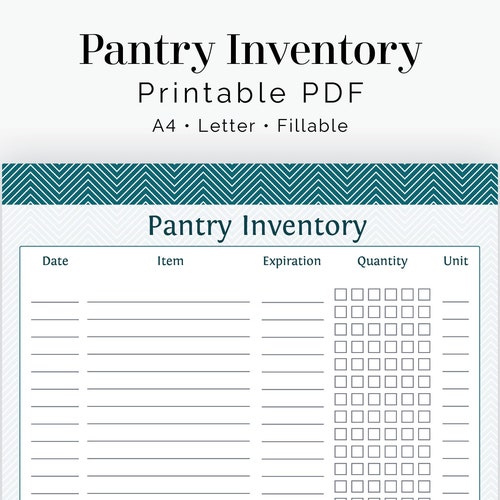 Pantry Inventory List Fillable Printable PDF Household - Etsy