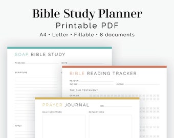 Bible Reading Tracker Fillable Printable PDF Devotional | Etsy UK