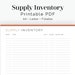 Supply Inventory Log - Fillable - Printable PDF - Business Planner ...