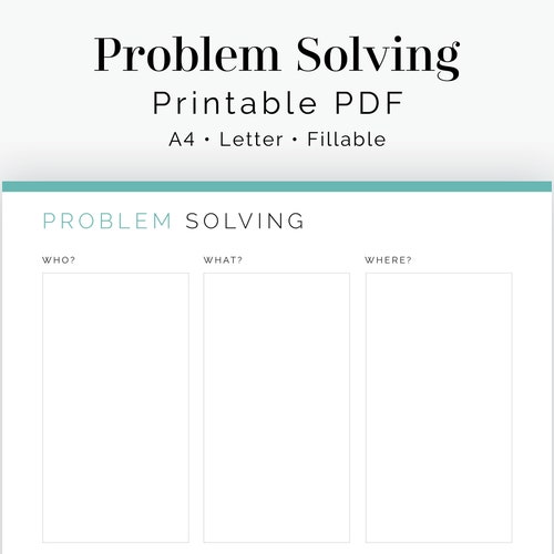 Printable Problem Solving and Brainstorming Worksheets - Etsy