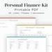 Personal Finance Kit (7 Documents) - Fillable - Printable PDF - Bundled ...