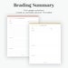 Reading Summary - Fillable - Printable PDF - Student Planner, School ...