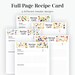Recipe Card Full Page - 5 Illustrated Headers, Cute Recipe Page ...