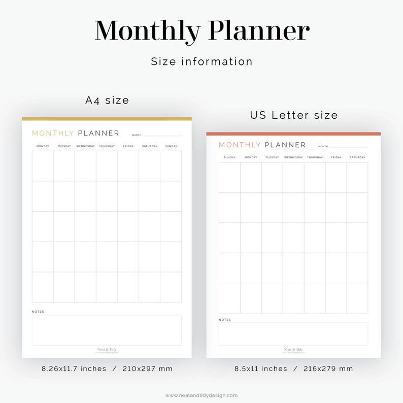 Monthly Planner V3 Fillable Time Planner, Perpetual Calendar Printable ...