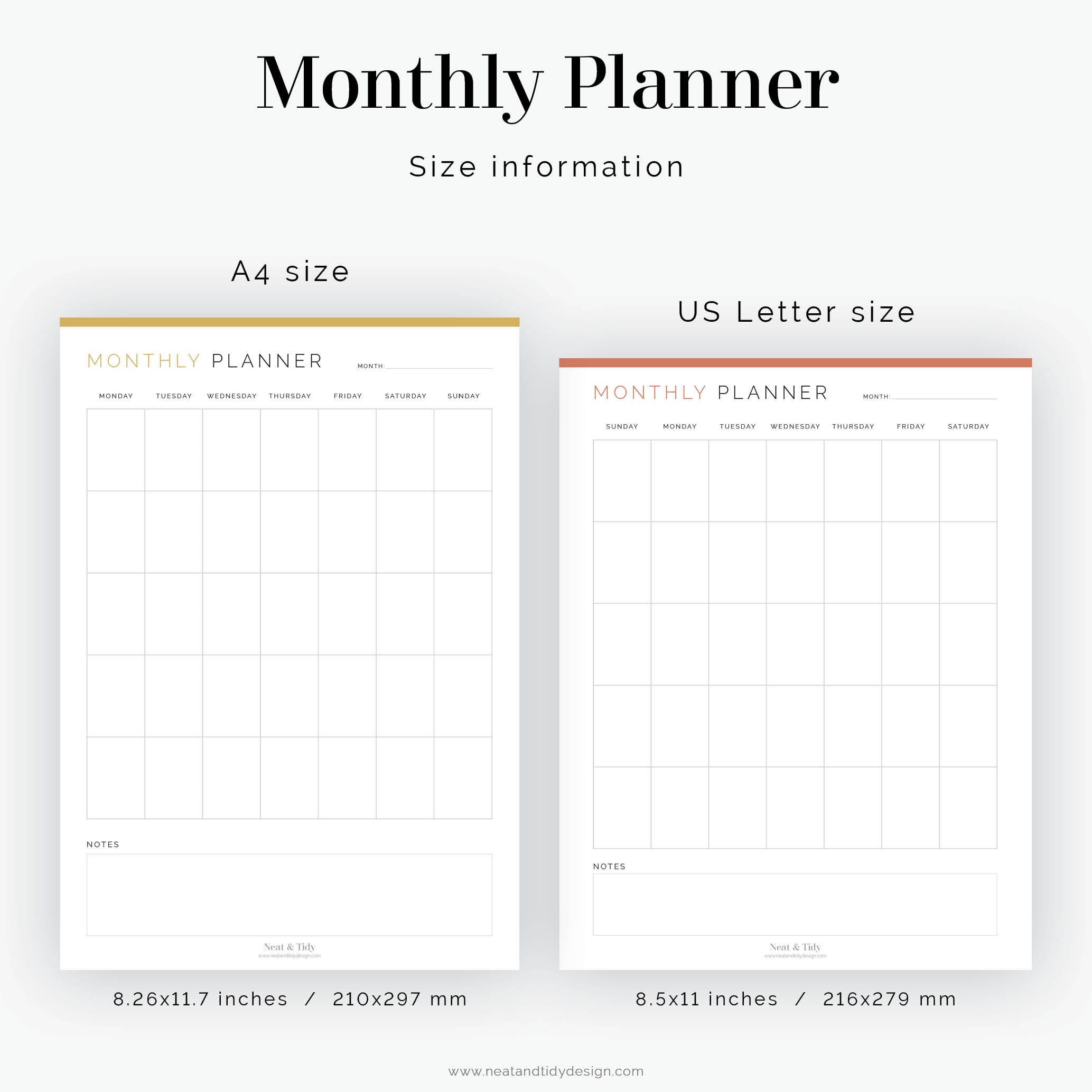 Monthly Planner V3 Fillable Time Planner, Perpetual Calendar Printable ...