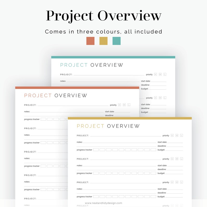 Project Overview / Project Progress Tracker - Fillable - Printable PDF ...