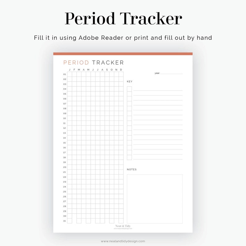 Period Tracker Fillable Menstrual Log Female Health - Etsy