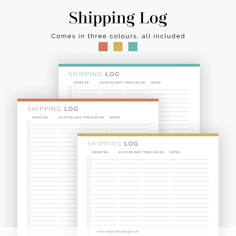 Shipping Log Fillable Printable PDF Business Planner Instant Download ...