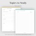 Topics to Study - 2 Layouts - Fillable - Printable PDF - Self-education ...