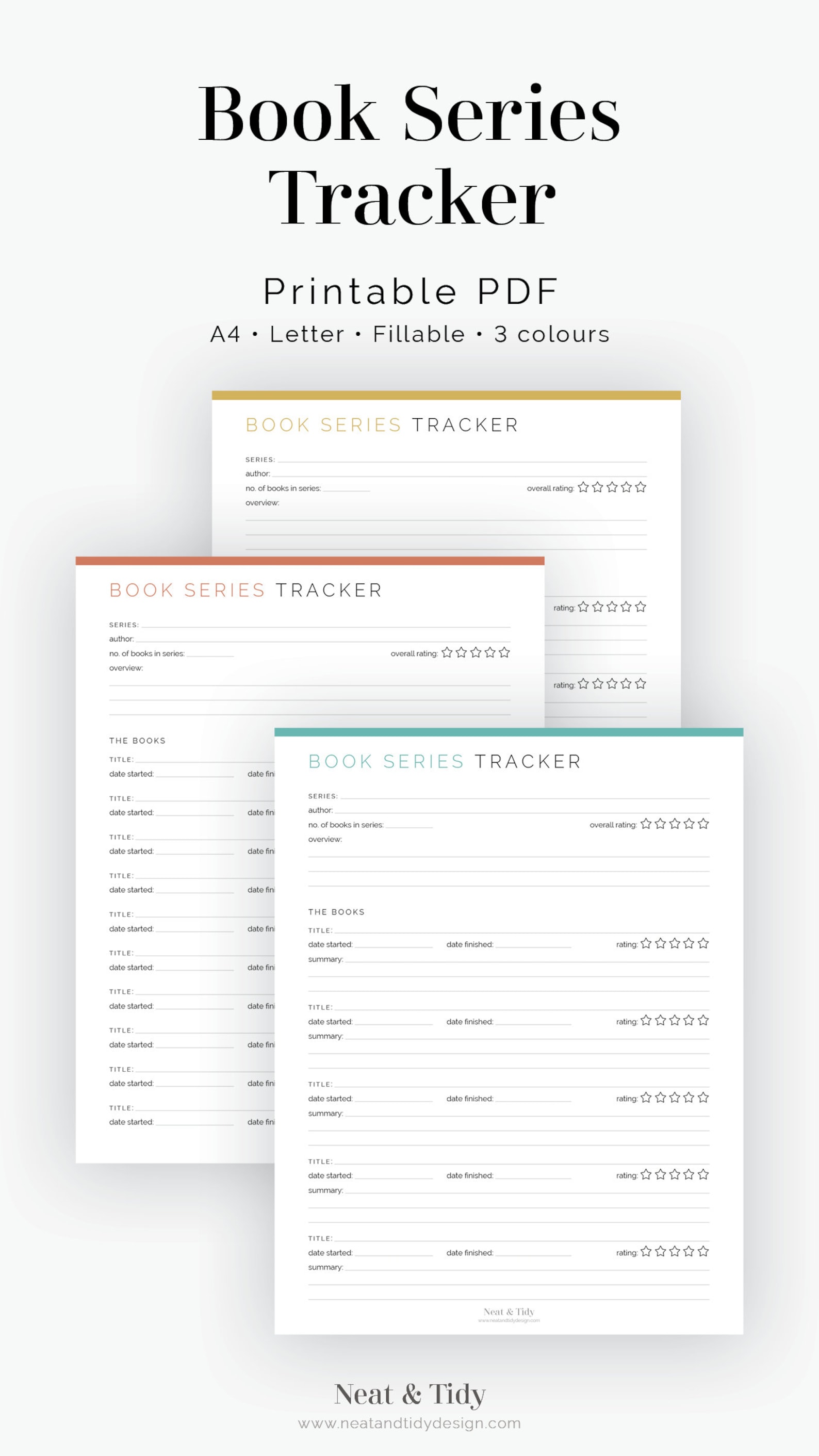 Book Series Tracker - Fillable - Printable PDF - Part of the Reading ...