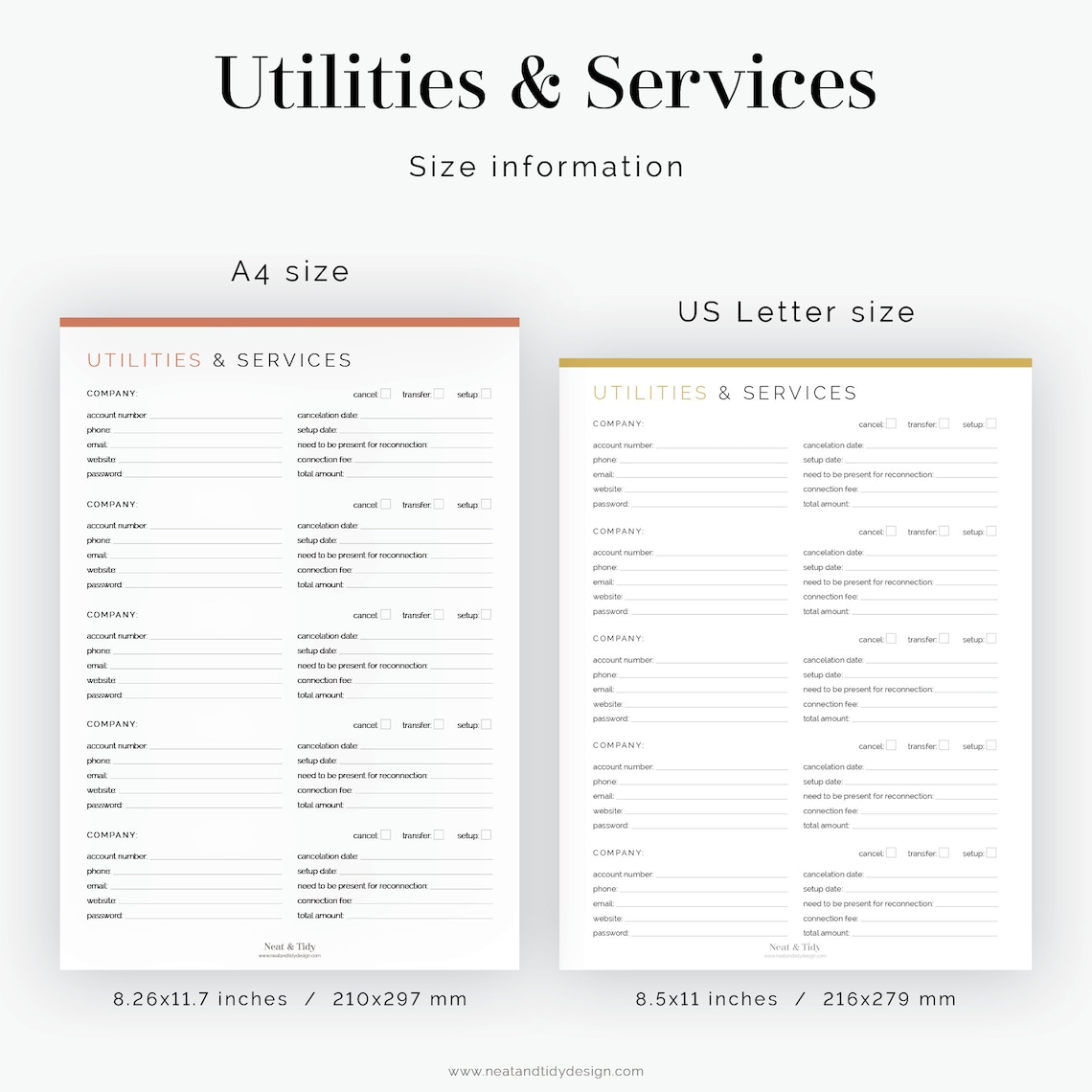 Moving Utilities & Services to Cancel and Set up - Fillable - Moving ...