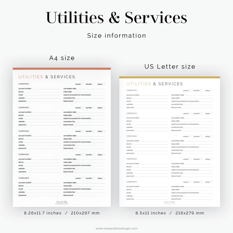 Moving Utilities & Services to Cancel and Set up - Fillable - Moving ...