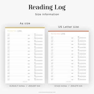 Reading Log, Books Read Log (2 Layouts) - Fillable - Printable PDF ...