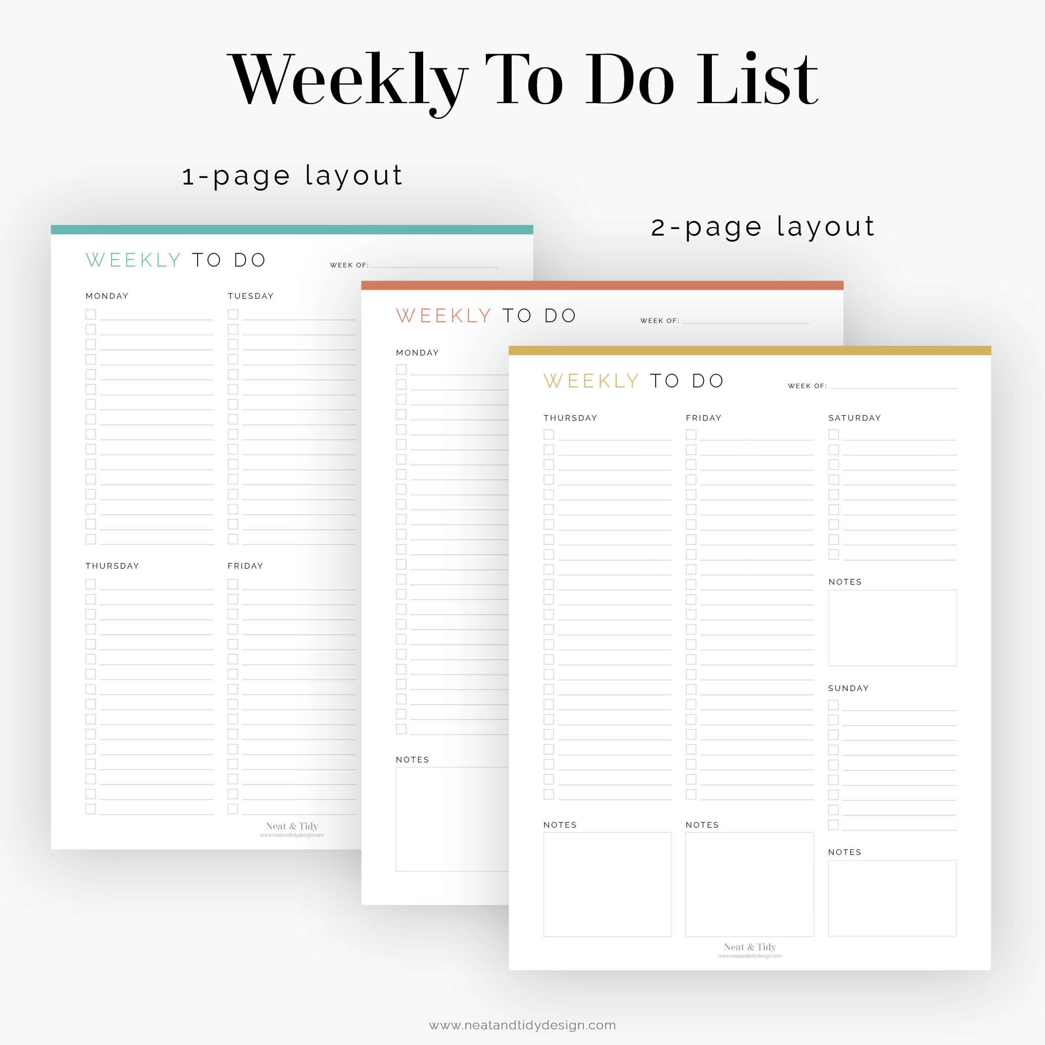 Weekly to Do List V2 Fillable Printable PDF Task Management ...
