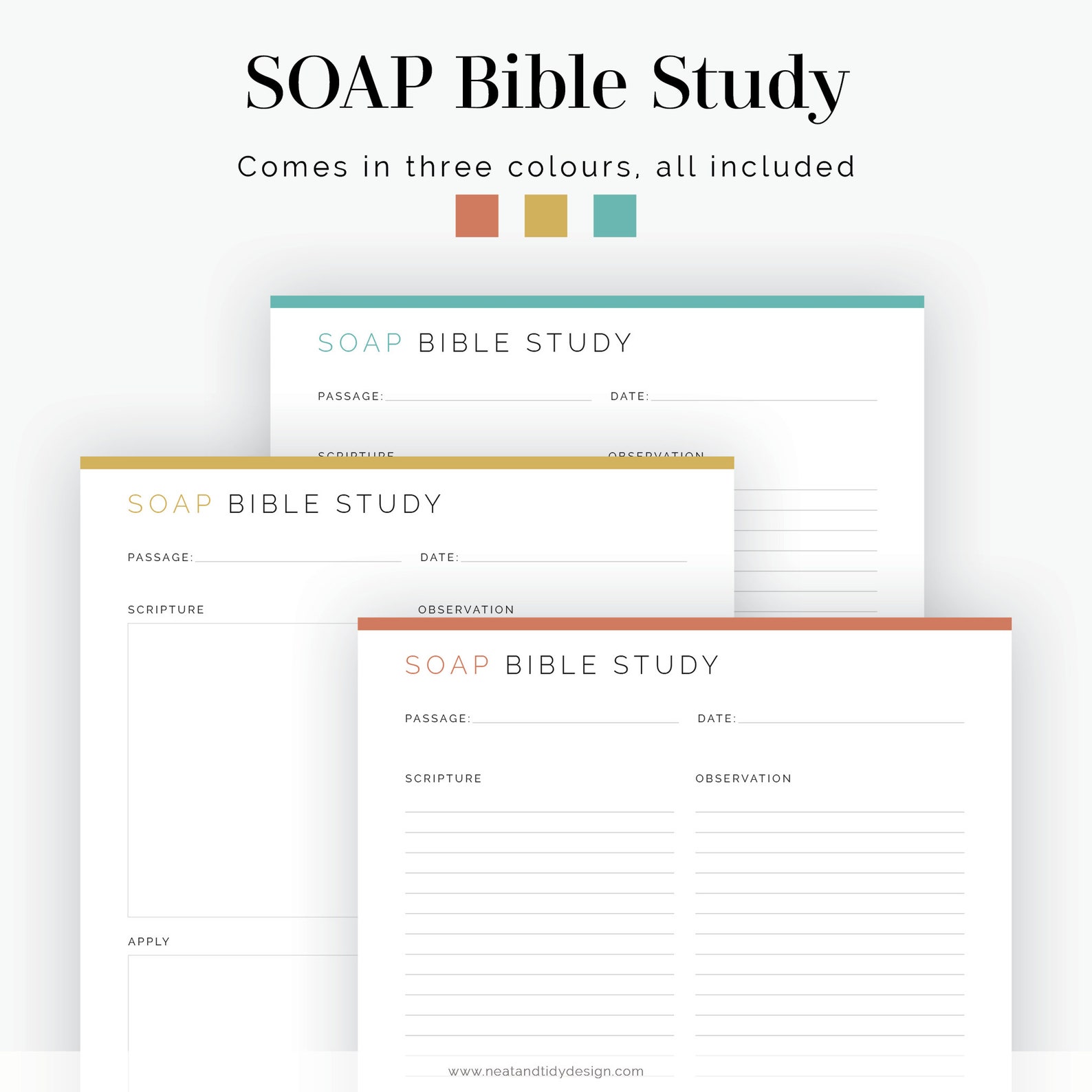 SOAP Bible Study Fillable Printable PDF Journaling | Etsy