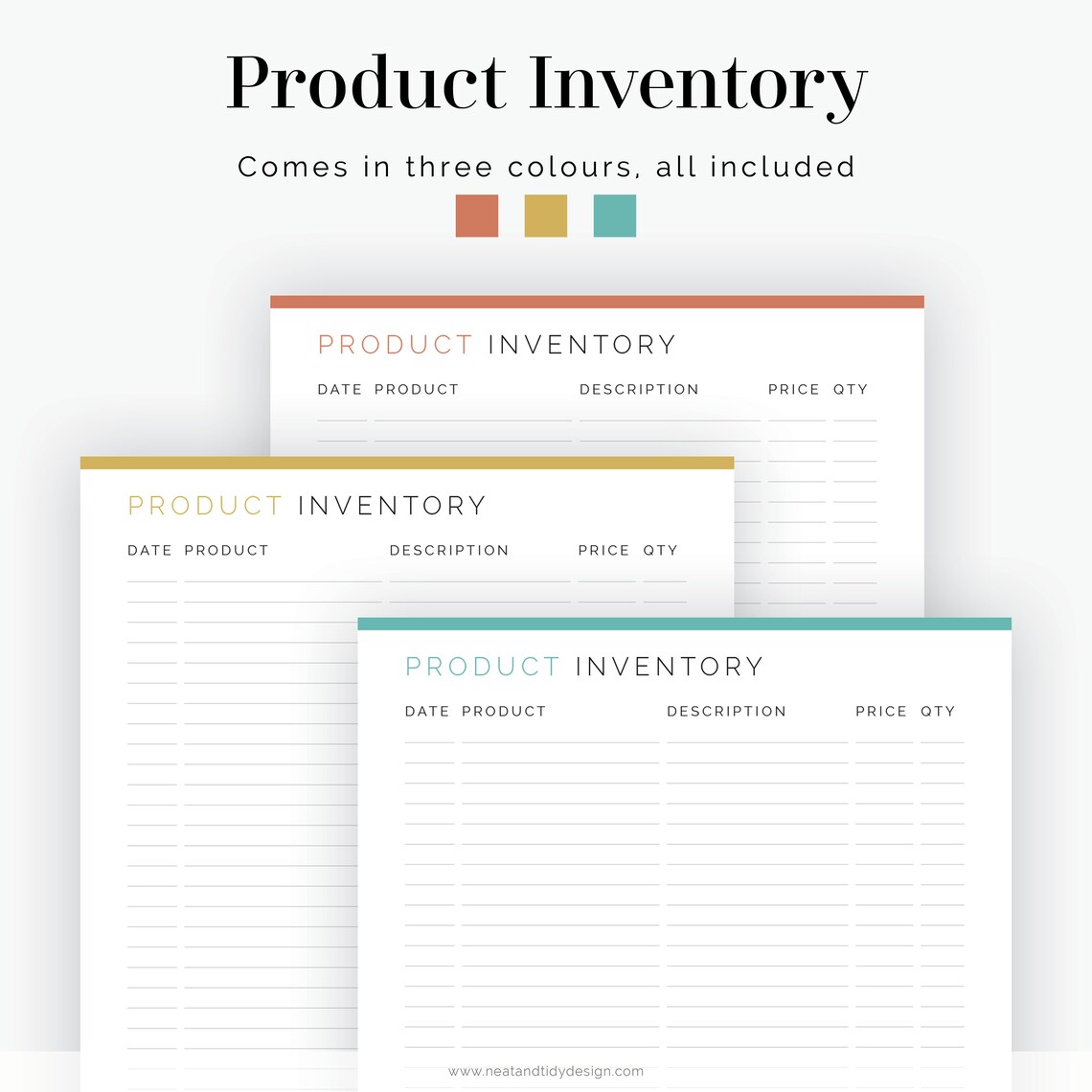 Product Inventory Log Fillable Printable PDF Business Planner Instant ...