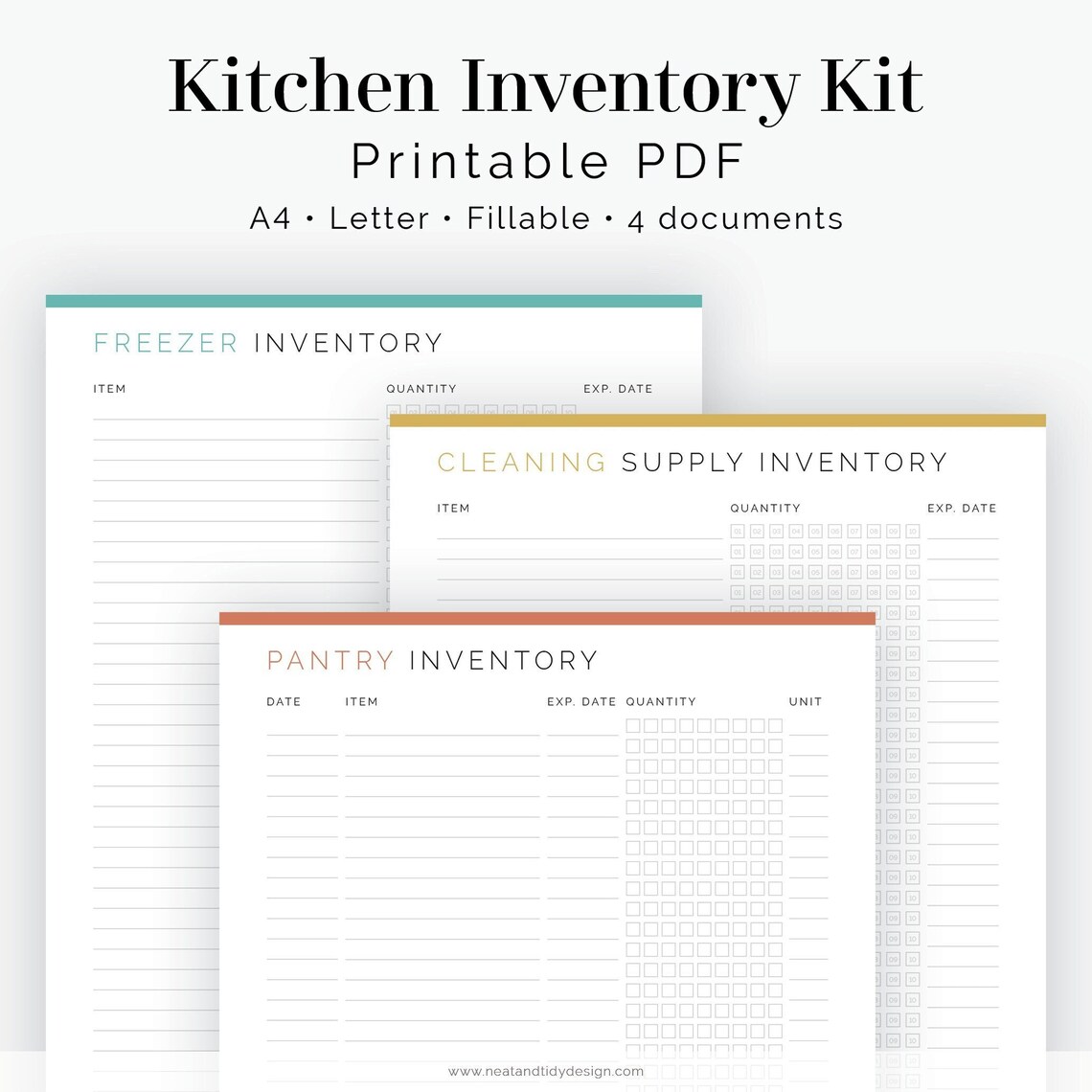 Kitchen Inventory Kit 4 Documents House Inventory Lists | Etsy