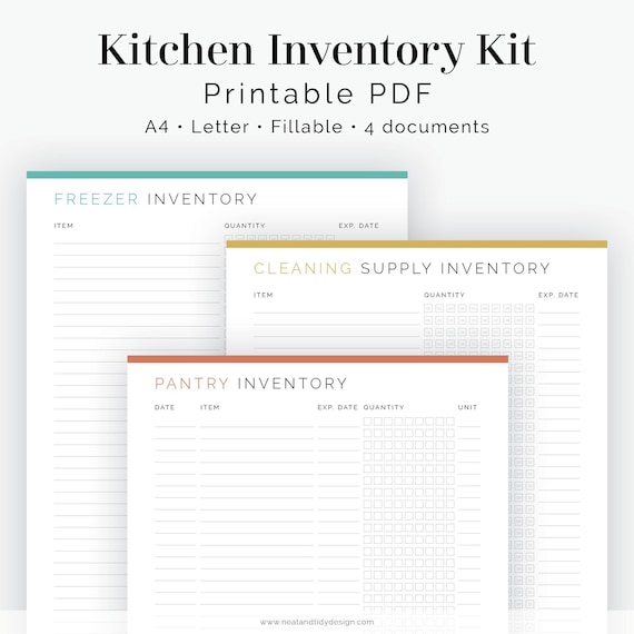 Kitchen Inventory Kit 4 Documents House Inventory Lists | Etsy