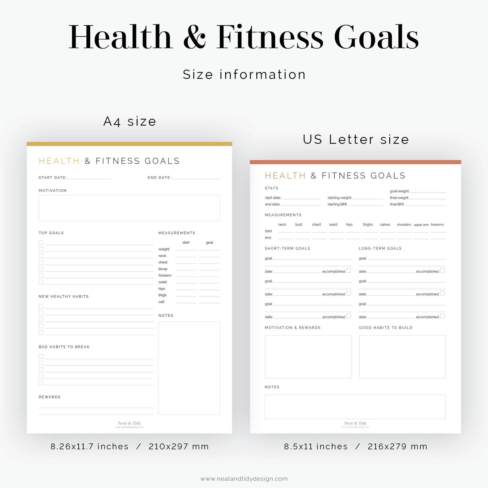 Health and Fitness Goals Fillable Printable PDF Health & Fitness ...