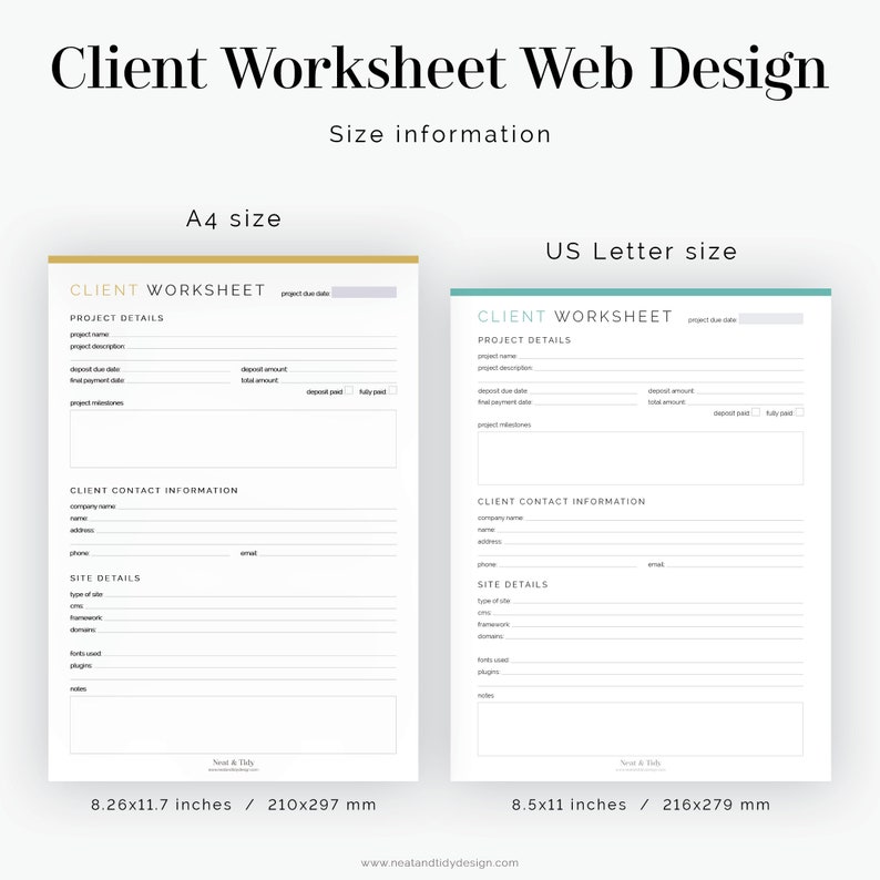 Client Worksheet Web Design - Fillable - Printable PDF - Web Design ...