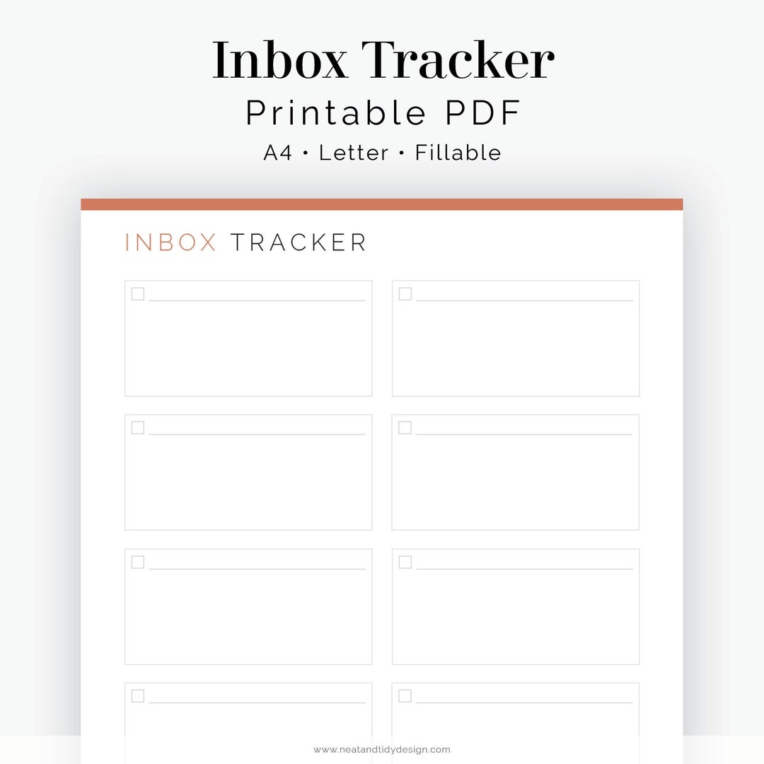 Inbox Tracker - Fillable - Printable PDF - Task Manager, Brain Dump ...