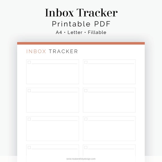 Inbox Tracker Fillable Printable PDF Task Manager Brain | Etsy Canada