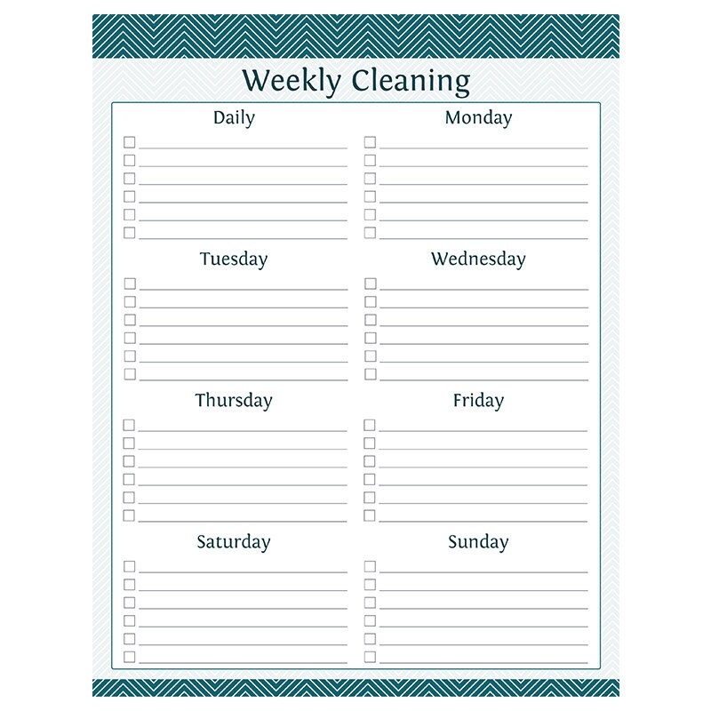 Weekly Cleaning Checklist - Fillable - Prefilled and Empty Version ...