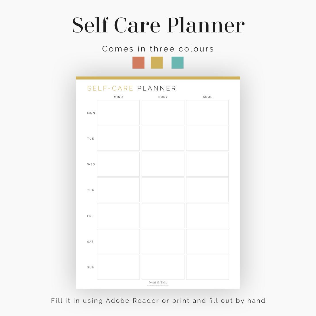 Self-care & Self-esteem Kit 10 Documents Fillable Printable PDF Mental ...