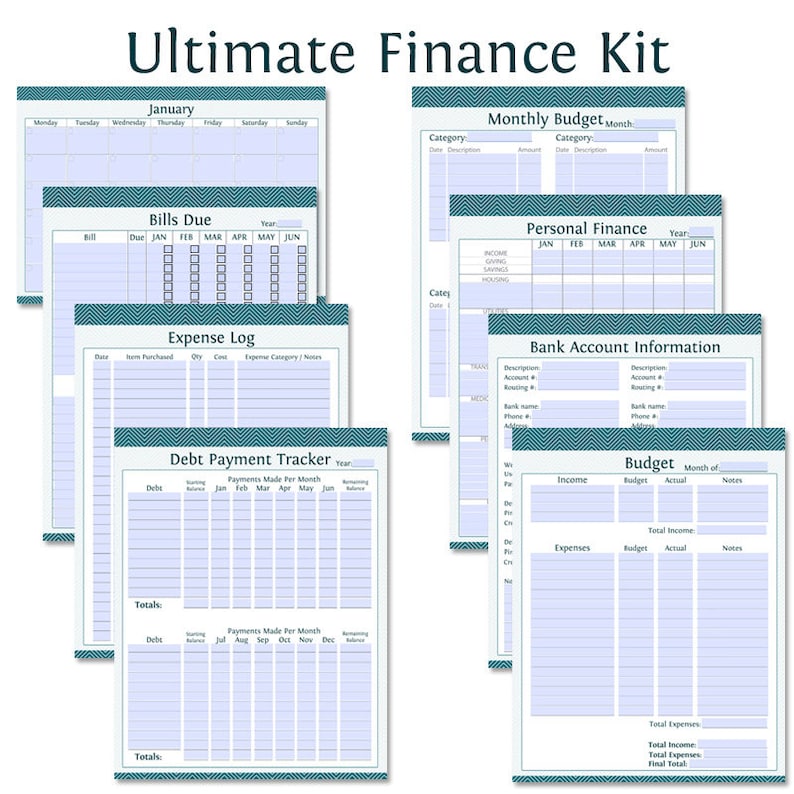 Ultimate Finance Kit - Fillable - Instant Download - Printable PDF ...