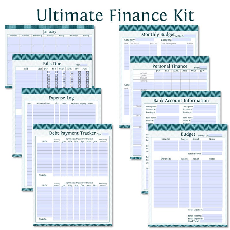 Ultimate Finance Kit - Fillable - Instant Download - Printable PDF ...