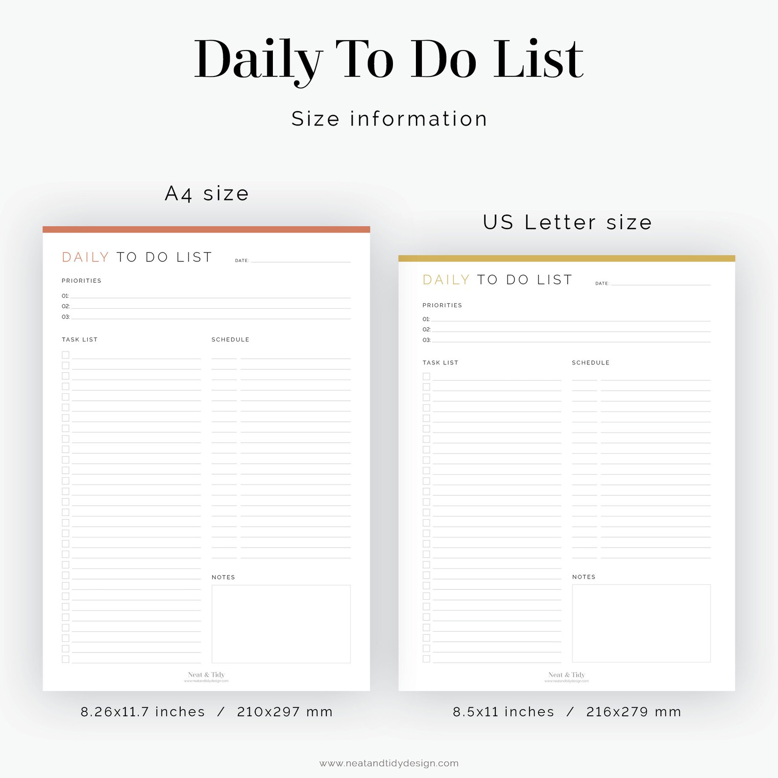 Daily to Do List 2 Layouts Fillable Printable PDF Task Management ...